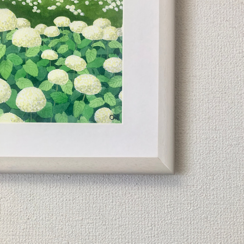アナベルの丘」透明水彩画 原画 風景画 額縁付 F4サイズ 絵画 アナベルの丘」透明水彩画 原画 風景画 額縁付 F4サイズ 絵画