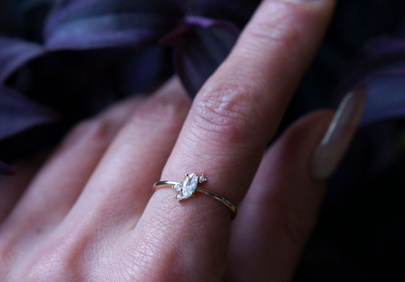 【S925/18K】Champagne Bubble Marquis CZ Stacking Ring 指輪・リング Ostara 通販｜Creema(クリーマ) 15861948