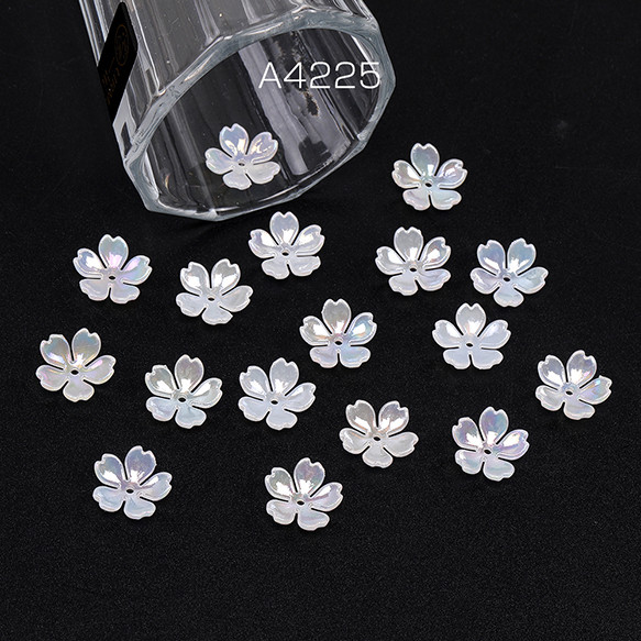 A4225 90個 アクリルフラワービーズキャップ 14.5mm オーロラカラー 3X（30ヶ） チャーム beads&parts【プロフ必読 ...