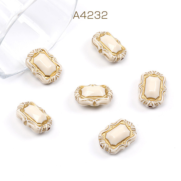 A4232 60個 アクリルビーズ アンティーク調アクリルビーズ 13.5×18mm 3X（20ヶ） ビーズ beads&parts【プロフ ...