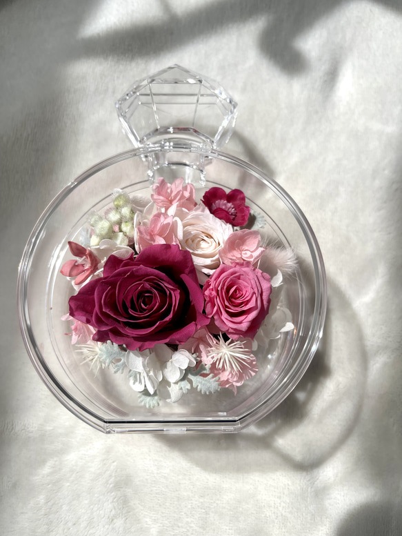 プリザーブドフラワー 香水瓶風 プリザーブドフラワー Juri.flower 通販 15871593｜Creema(クリーマ) ハンドメイド ...