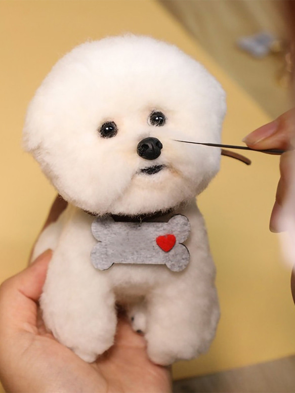 【受注製作】羊毛フェルト、うちの子、犬ぬいぐるみ、フェルト犬、ペットの肖像画、犬猫人形、ペットロス、うちのこ記念日 羊毛フェルト ...