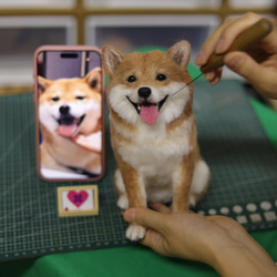 【受注製作】羊毛フェルト、うちの子、犬ぬいぐるみ、フェルト犬、ペットの肖像画、犬猫人形、ペットロス、うちのこ記念日 羊毛フェルト ...