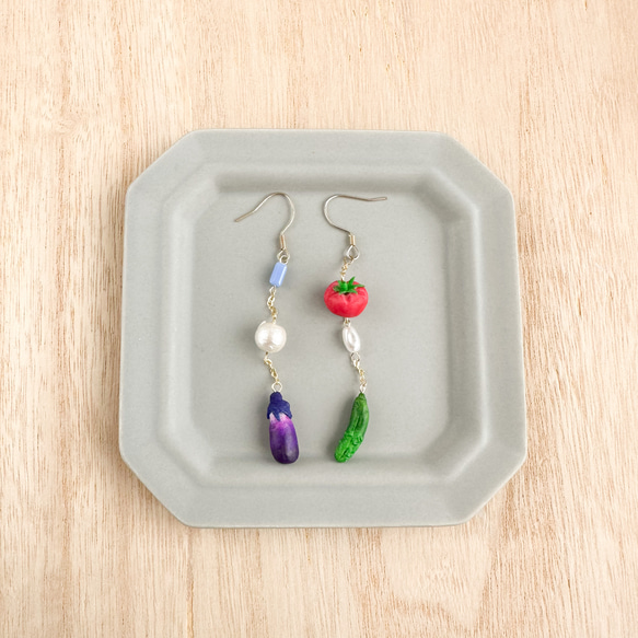 【デザイナーはあなた】小さな食べ物の3連耳飾り(ピアス/イヤリング) ピアス（フック・チェーン） 日なたの窓 通販 15874953 ...