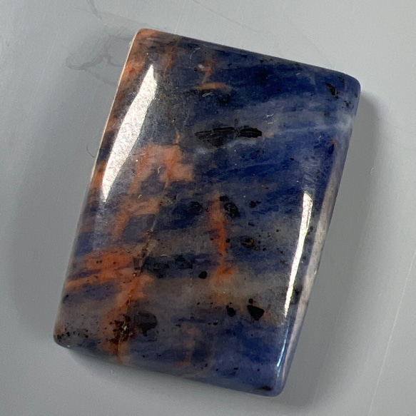 抽象画のような ゼオライトインソーダライト 21ミリ レクタグル型ルース nl6485 天然石 pinky 通販｜Creema(クリーマ)