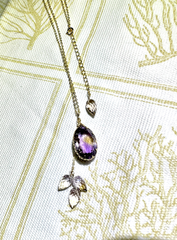 k14gf アメトリン ファセットカット ツボミ型 ネックレス ネックレス・ペンダント sango 通販｜Creema(クリーマ) 15903240