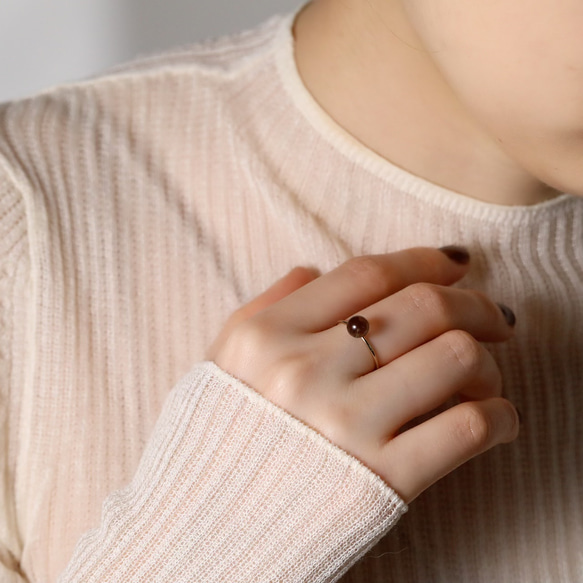 K18 natural stone 天然石スモーキークォーツのリング 金属アレルギー対応〈r_17Sm-qz-k18〉 指輪・リング Alles Liebe〈アレスリーベ〉 通販 ...