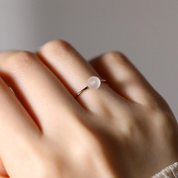 K18 natural stone 天然石クォーツのリング “フロスト” 金属アレルギー対応〈r_17qz-k18〉 指輪・リング Alles Liebe〈アレスリーベ〉 通販 ...