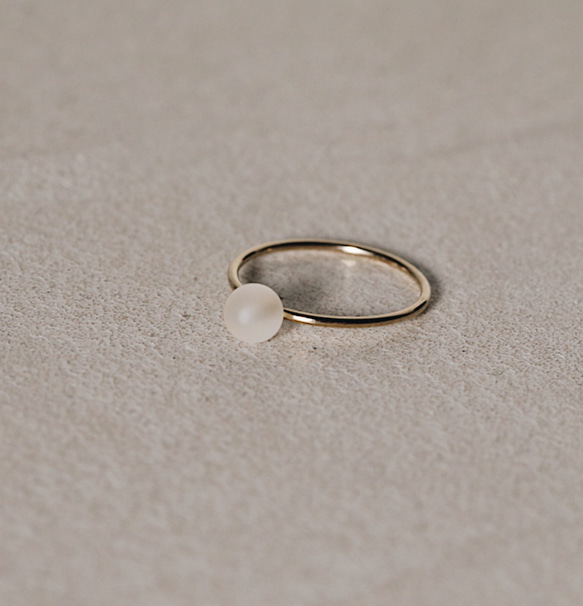 K18 natural stone 天然石クォーツのリング “フロスト” 金属アレルギー対応〈r_17qz-k18〉 指輪・リング Alles Liebe〈アレスリーベ〉 通販 ...