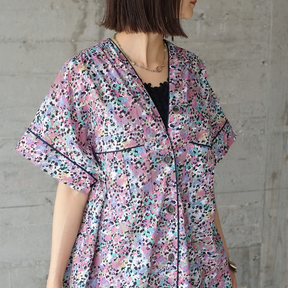 オシャレくすみカラー♪パイピングシャツワンピース（23s-12）パープル ワンピース Hammock 通販 15905739｜Creema(クリーマ)