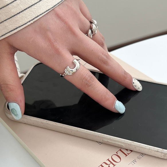 おすすめ S925純銀製 ins風 U字 イニシャル 指輪 リング シンプル 金属アレルギー対応 つけっぱなし 指輪・リング cissylady_LINEクーポン 通販｜Creema(クリーマ ...