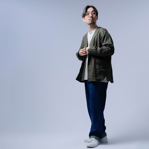 【wafu】リネンシャツジャケット 定番にできる扱いやすさ / 柳煤竹(やなぎすすたけ) h005h-ysk1 カーディガン wafu ...
