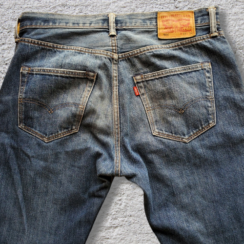 刺し子 パッチワーク リメイク デニムパンツ USED Levi's501 刺し子 パッチワーク リメイク デニムパンツ USED Levi's501
