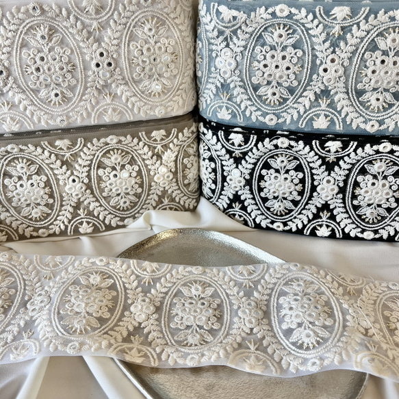 30cm インド刺繍リボン チュール モロッコ風柄 #sr9 リボン・テープ La grace 通販 15921762｜Creema(クリーマ)