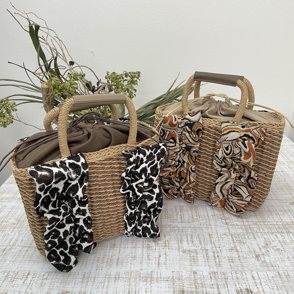 ふんわりフリルのカゴbag・2col かごバッグ Ha-chi☆ 通販 15933843｜Creema(クリーマ)