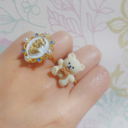 ♡R⌇﻿ カメオリング cameo ホワイト 大人かわいい 指輪・リング La chaton♡条件達成送料お得 通販｜Creema(クリーマ ...