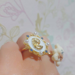 ♡R⌇﻿ カメオリング cameo ホワイト 大人かわいい 指輪・リング La chaton♡条件達成送料お得 通販｜Creema(クリーマ ...