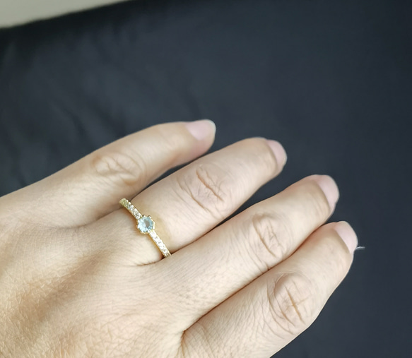 ⤵￥500人気再出品 澄んだスカイブルー☆アクアマリン風リング☆14kgp 指輪・リング 天然石アクセサリーのfiracia 通販 15956565｜Creema(クリーマ)