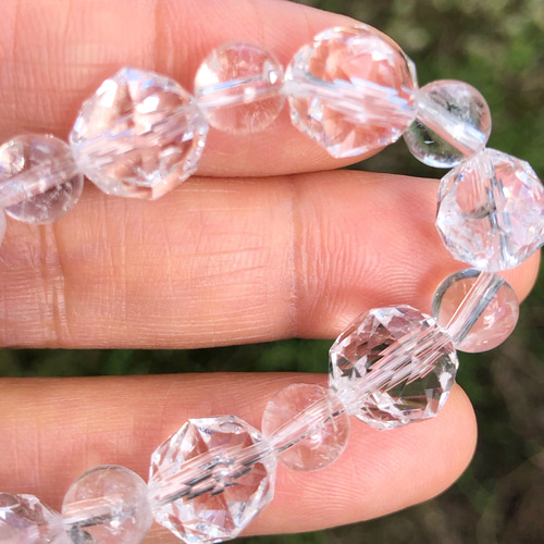 特価】基本の水晶ブレスレット キラキラスターカット水晶入り 特価】基本の水晶ブレスレット キラキラスターカット水晶入り