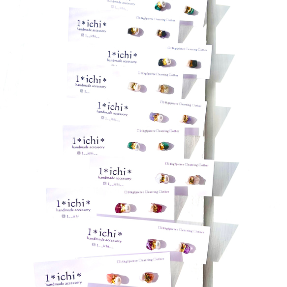 天然石 14kgf 金継ぎ ピアス No.100 ピアス（スタッド・一粒） 1＊ichi＊ 通販 15988528｜Creema(クリーマ)