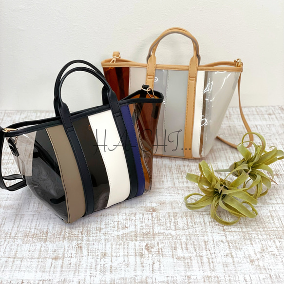 マルチカラー2wayクリアbag・2col 2wayバッグ Ha-chi☆ 通販｜Creema(クリーマ) 15988997