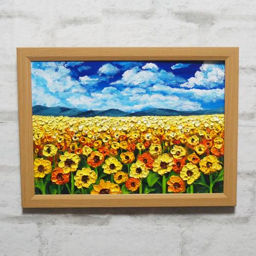 油絵 油彩 油彩画 絵 絵画 【草原に咲く白い花】 絵画 HR 通販 油絵 油彩 油彩画 絵 絵画 【草原に咲く白い花】 絵画 HR 通販