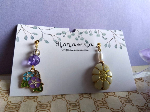 朝顔ピアス ピアス（フープ） contrail0517 通販 15994458｜Creema(クリーマ)