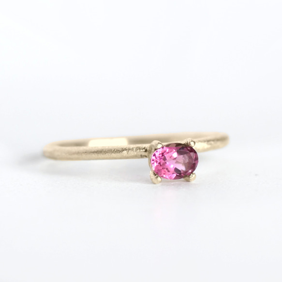 【K10YG】ピンクトルマリンのピンキーリング 指輪・リング HARUKA jewelry 通販 15994956｜Creema(クリーマ)