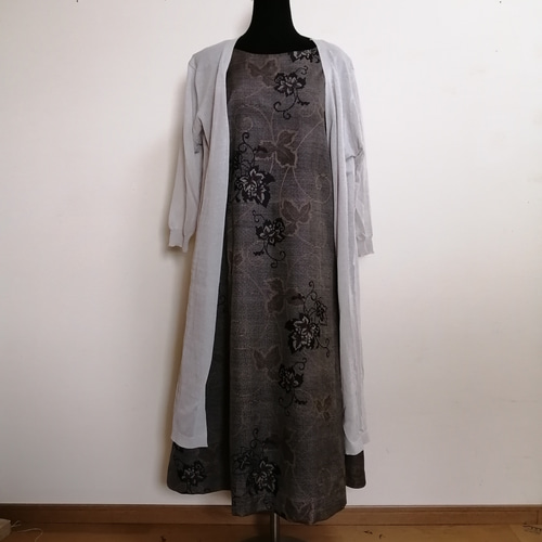 SOLD 着物リメイク ワンピース 紬 ワンピース さらあお 通販 SOLD 着物リメイク ワンピース 紬 ワンピース さらあお 通販