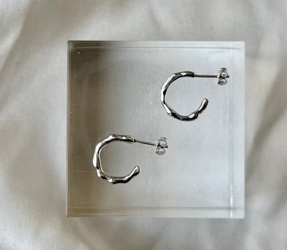 silver925 grain hoop pierce ピアス（フープ） saint 通販 16013889｜Creema(クリーマ)