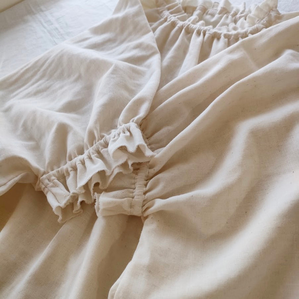 受注制作 フリルパフスリーブプルオーバー M・L ブラウス kurumi no mori* 通販 16015121｜Creema(クリーマ)