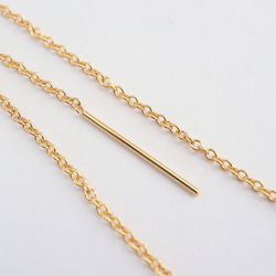 14KGF 80mm チェーンピアス 1ペア アメリカ直輸入 金具・チェーン Trois anges 通販｜Creema(クリーマ) 16025059