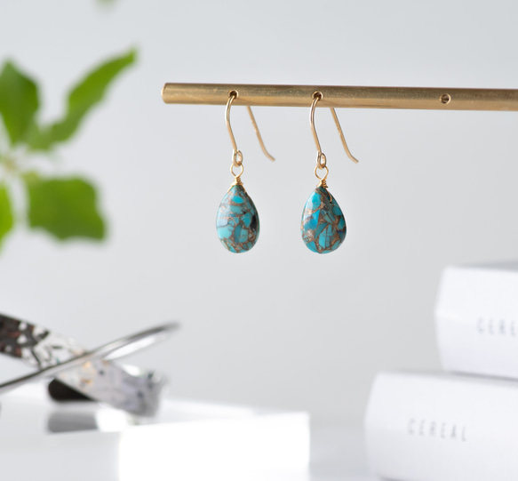 【Creema限定 夏の福袋】K14gf ブルーコッパーターコイズ 2点セット ピアス（その他） レモンソーダ 通販 16040679｜Creema(クリーマ)