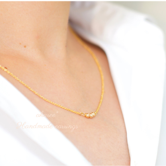 極小 3㎜ * 14kgf 選べる長さ ゴールド 40cm 華奢 ネックレス フォーマル ネックレス・ペンダント akaree earrings 通販 16041065｜Creema(クリーマ)