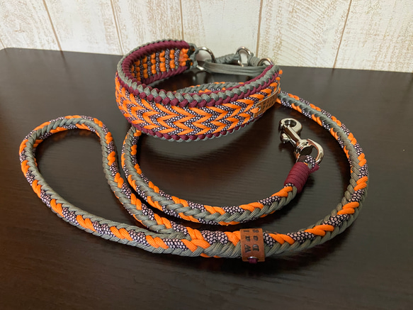パラコード幅広首輪#474＋リード#220-3C・お揃いセット リード・首輪 Walkie Doggie クエレ 通販 16045677 ...