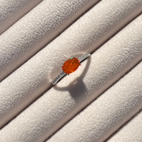 ファイアオパール☆天然石リング／SV925 k18 エタニティリング／Anuenue 指輪・リング Anuenue 通販｜Creema(クリーマ) 16067887