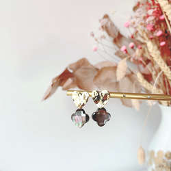 マザーオブパール ブラックシェルのゴールドハートピアス ステンレス ニッケルフリー ピアス（スタッド・一粒） Gilda et Mia 通販 ...