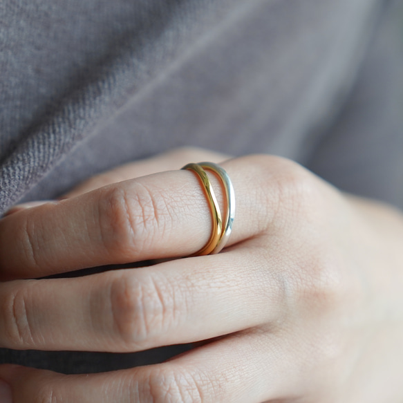 【Partial GP】Double wave RING / SV925 ≪送料無料≫ 指輪・リング Kumpel by p 通販｜Creema(クリーマ) 16091430