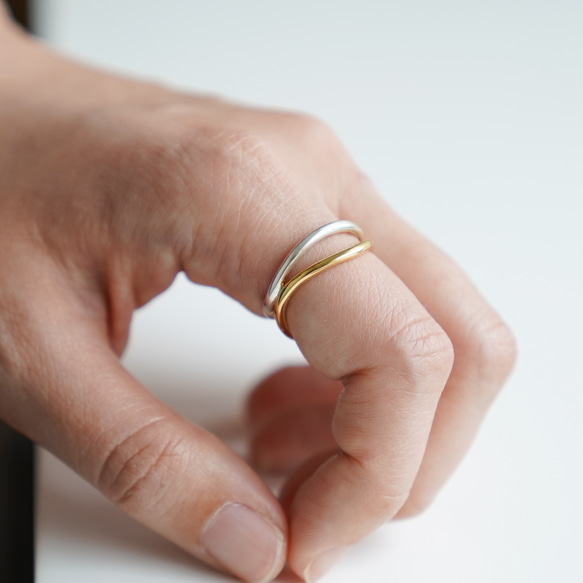 【Partial GP】Double wave RING / SV925 ≪送料無料≫ 指輪・リング Kumpel by p 通販 16091430｜Creema(クリーマ)