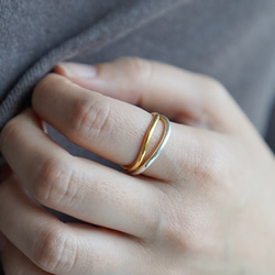 【Partial GP】Double wave RING / SV925 ≪送料無料≫ 指輪・リング Kumpel by p 通販｜Creema(クリーマ) 16091430