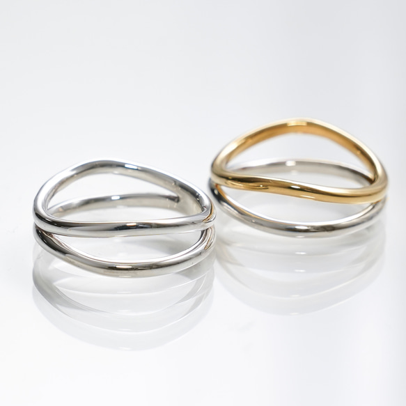 Double wave RING / SV925 ≪送料無料≫ 指輪・リング Kumpel by p 通販 16091486｜Creema(クリーマ)