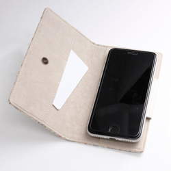 浅草文庫 多機種対応 スマホケース 手帳型 吸盤式 牛革/文庫革 アールヌーボー柄ブルー【470019】 スマホケース・カバー Asakusa ...