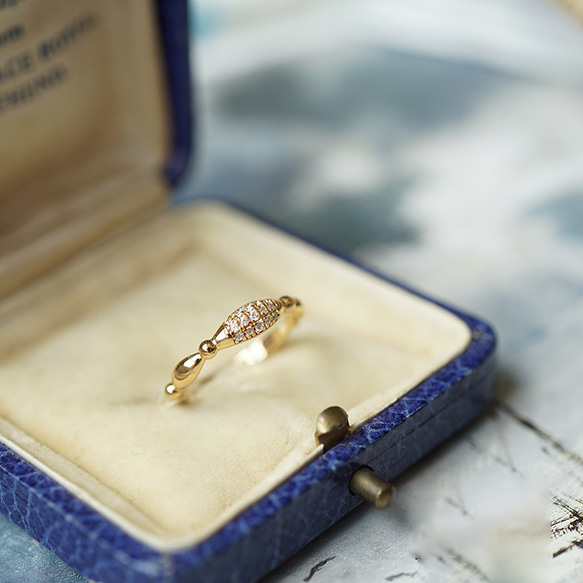 Sv925純銀製 繊細 ジルコニア エレガント 指輪 リング K18仕上げ 金属アレルギー対応 重ね付け 指輪・リング cissylady.com 通販 16104323｜Creema(クリーマ)