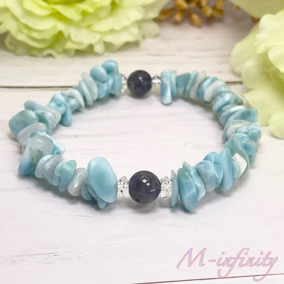 【一点物】ラリマー・アイオライト・天然石ブレスレット・ヒーリング・人間関係 ブレスレット M-infinity 通販 16113151｜Creema(クリーマ)
