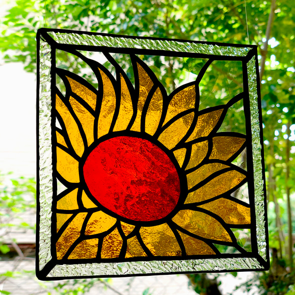 ステンドグラス パネル 『ひまわり』 フォトフレーム・写真立て yoyo 通販 16182124｜Creema(クリーマ)