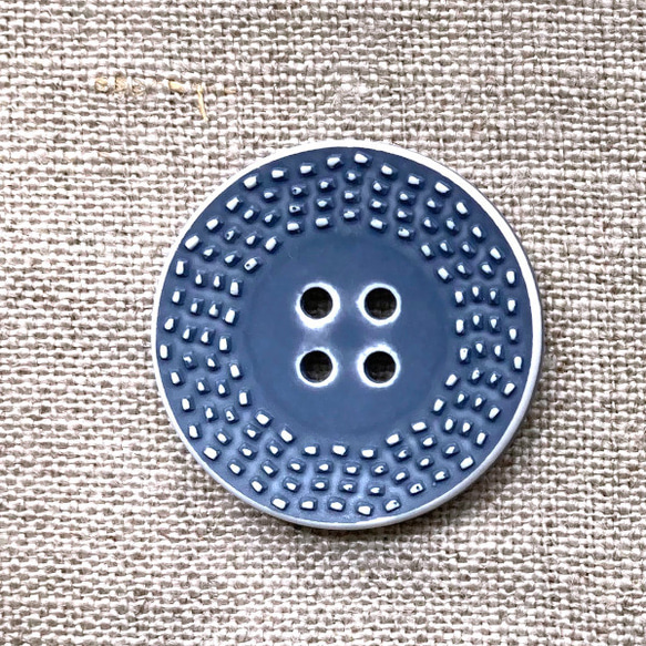 フランス製 ボタン レトロステッチ25mm グレイッシュブルーXホワイト地 AH ヴィンテージ B-2849 ボタン totalitat 通販 ...