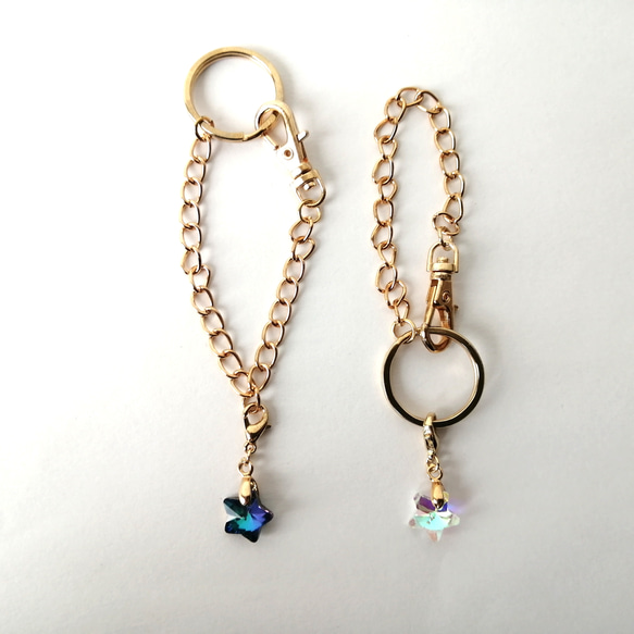 大人気【キラキラ 星チャーム】 オーロラ チャー厶 アンブレラマーカー マスクチャーム キーホルダー バッグチャーム 星 キーホルダー ...