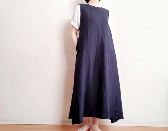 2wayさらりと心地よいリネンワンピース 桃色 ネックライン 着丈ポケット選んでいただけます♪ジャンパースカート ワンピース loveclover 松下さち子 通販 16198811 ...