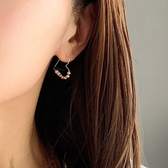 【大人の可愛いが叶う】14kgfハートフープ2cm（小さい方）*:★イヤリング変更可能 ピアス（フープ） Rikazou 通販 16199841｜Creema(クリーマ)