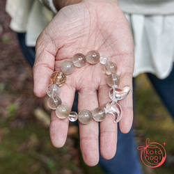 商売繁盛のお守り ブレスレット＊天然石ブレスレット サゲニティッククォーツ ヒマラヤ水晶 ブラウンルチル ブレスレット お守りブレス・数珠・お ...